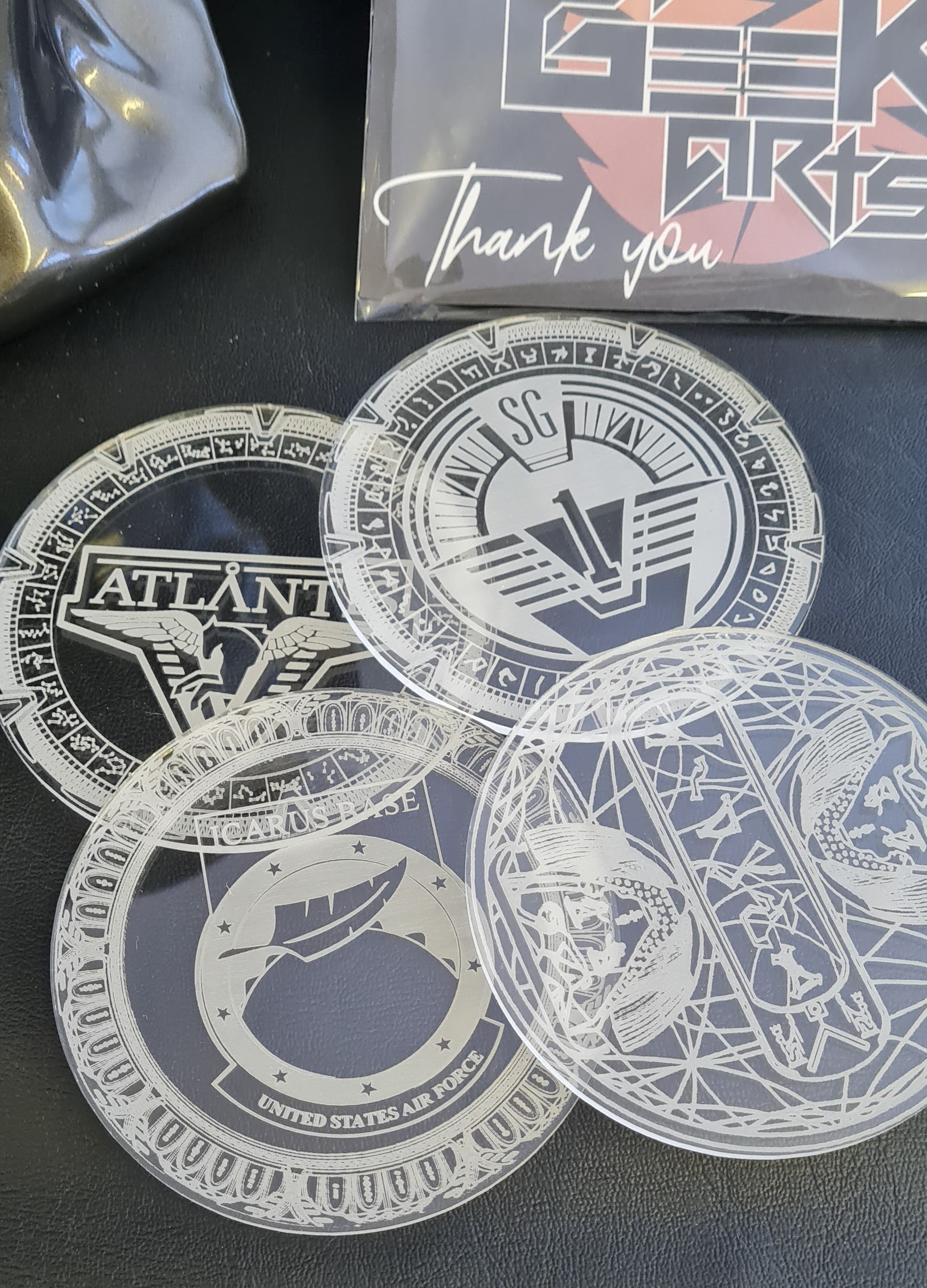 Stargate Inspired Coaster. Laser Engraved and Cut Coaster Set. Sg1 Ins ...
