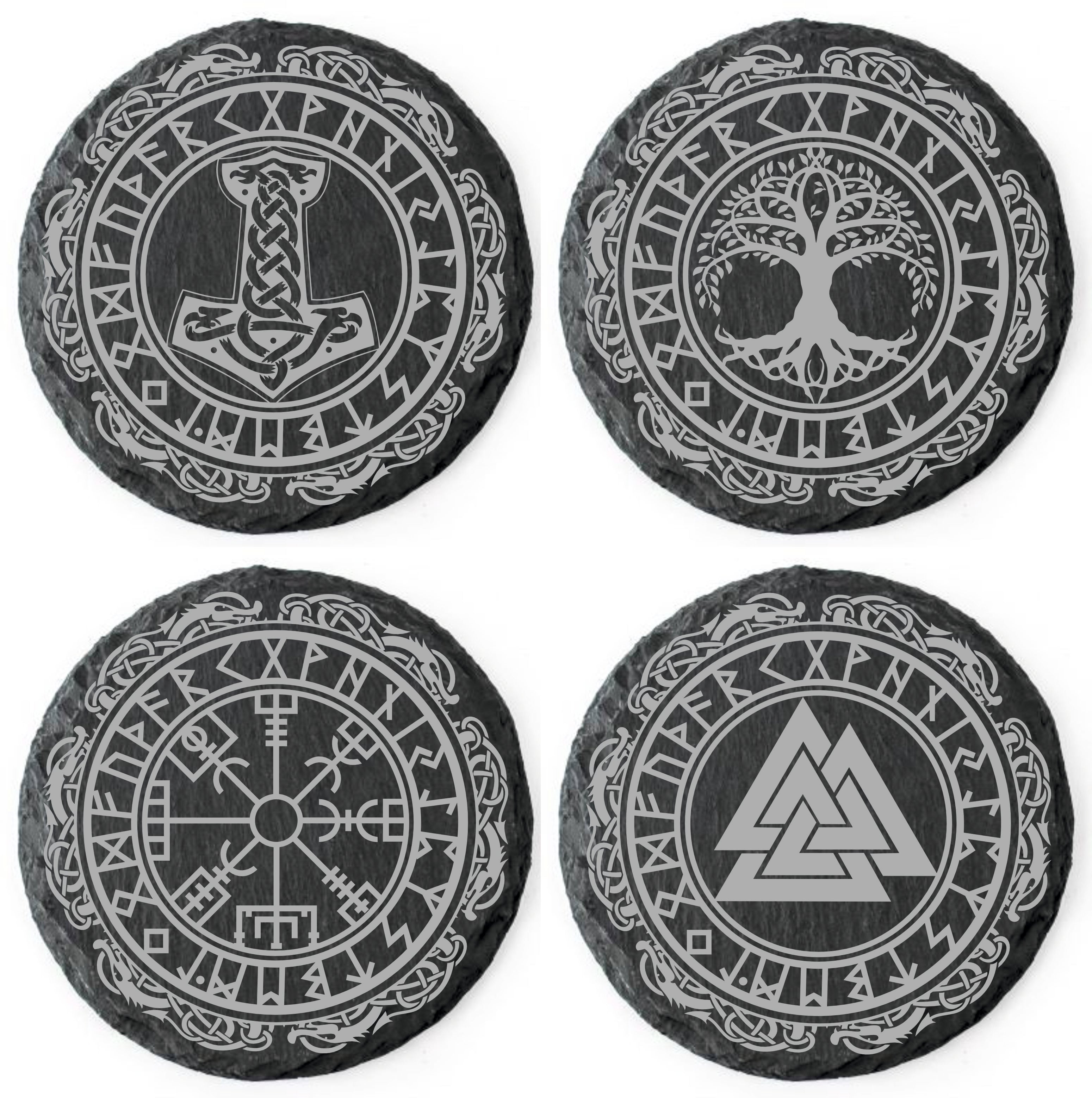 Premium Slate Norse Coasters, Slate Viking Coaster. – MGA Online